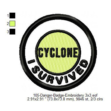 Hurricane Helene Storm Cyclone Merit Badge Machine Embroidery Digitize ...