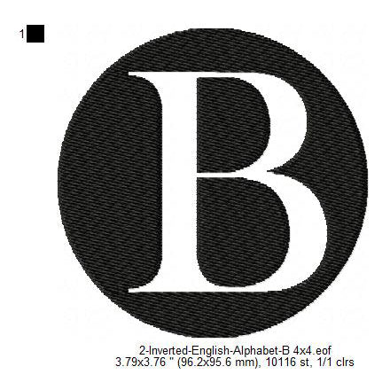 B English Alphabets Lettes Machine Embroidery Digitized Design Files ...