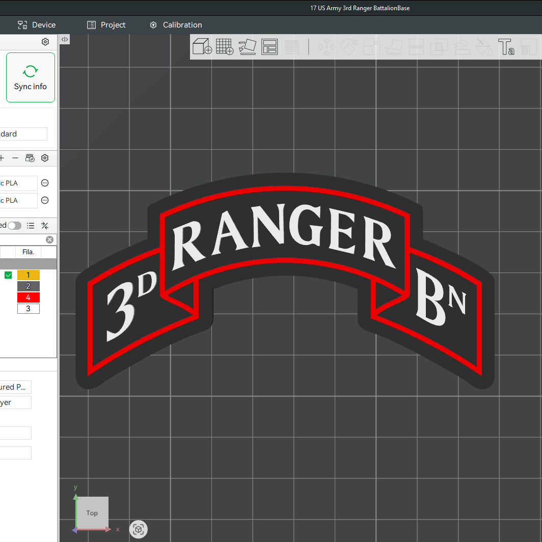 US Army 3rd Ranger Bn Battalion Officer Insignia Emblem Symbols 3D STL ...