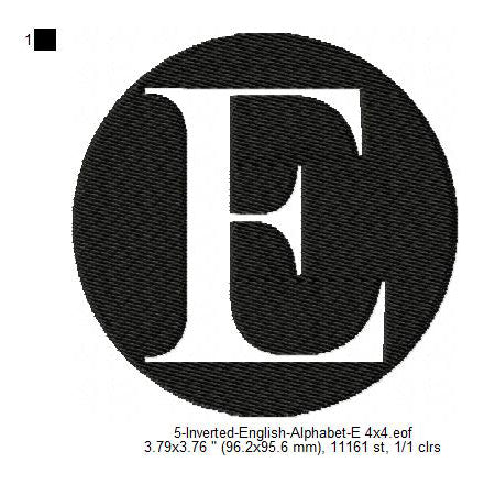 E English Alphabets Lettes Machine Embroidery Digitized Design Files ...