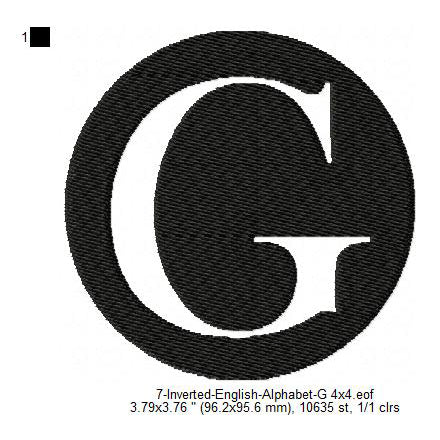 G English Alphabets Lettes Machine Embroidery Digitized Design Files ...