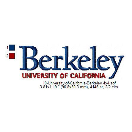 University of California Berkeley Logo Machine Embroidery Digitized De ...