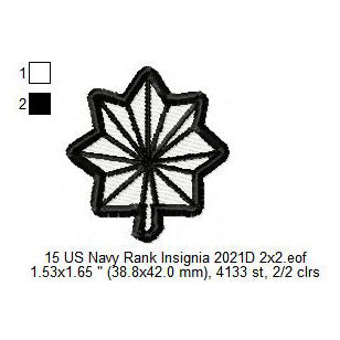 US Navy Rank Commander CDR Insignia Patch Machine Embroidery Digitized ...
