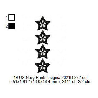US Navy Rank Admiral ADM Insignia Patch Machine Embroidery Digitized D ...