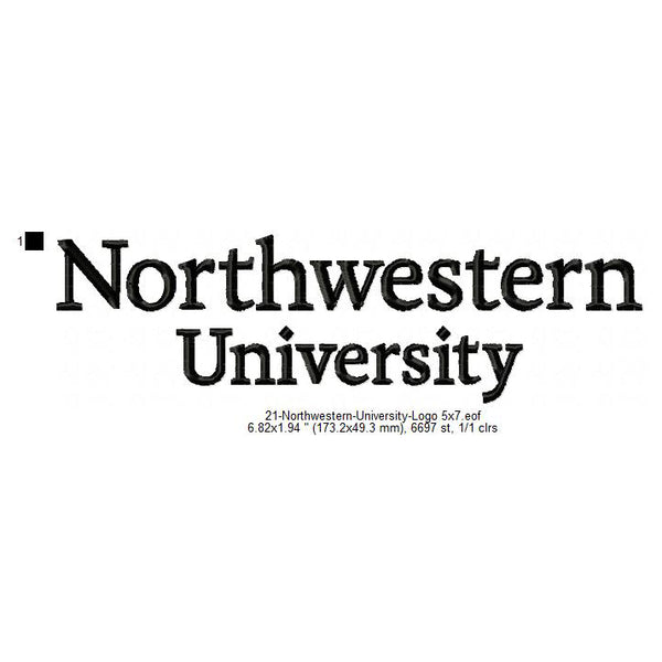 Northwestern University Logo Machine Embroidery Digitized Design Files ...
