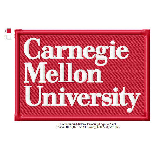 Carnegie Mellon University Logo Machine Embroidery Digitized Design Fi ...