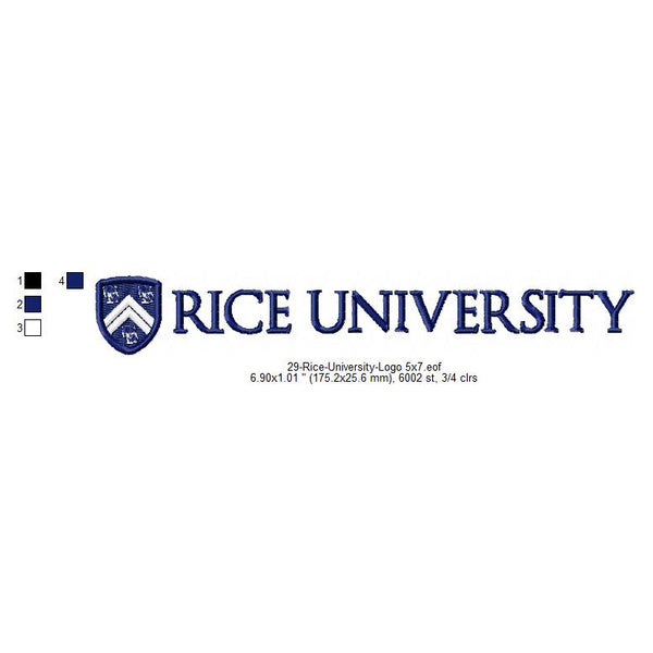 Rice University Logo Machine Embroidery Digitized Design Files – Ten ...
