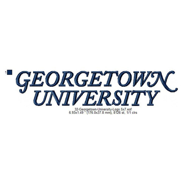 Georgetown University Logo Machine Embroidery Digitized Design Files ...