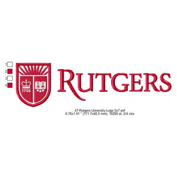Rutgers University Logo Machine Embroidery Digitized Design Files – Ten ...