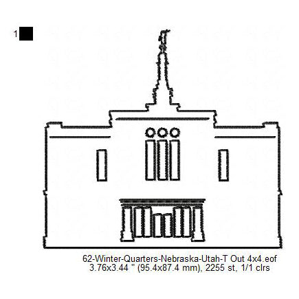 Winter Quarters Nebraska LDS Temple Outline Machine Embroidery Digitiz ...