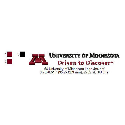 University of Minnesota Logo Machine Embroidery Digitized Design Files ...