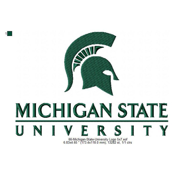 Michigan State University Logo Machine Embroidery Digitized Design Fil ...