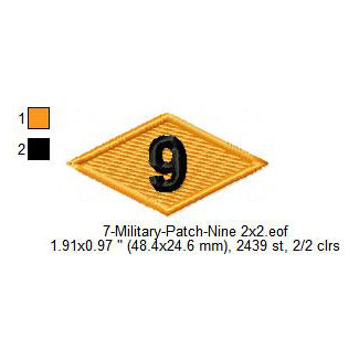 US Army Ranger 9th Battalion Diamond Machine Embroidery Digitized Desi ...