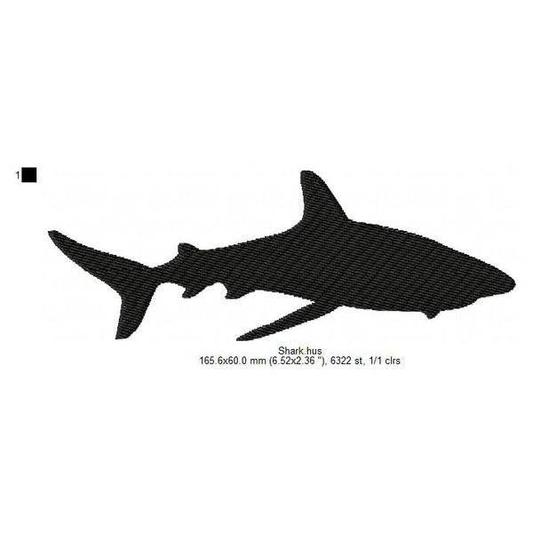 Shark Shadow Silhouette Machine Embroidery Digitized Design Files – Ten ...
